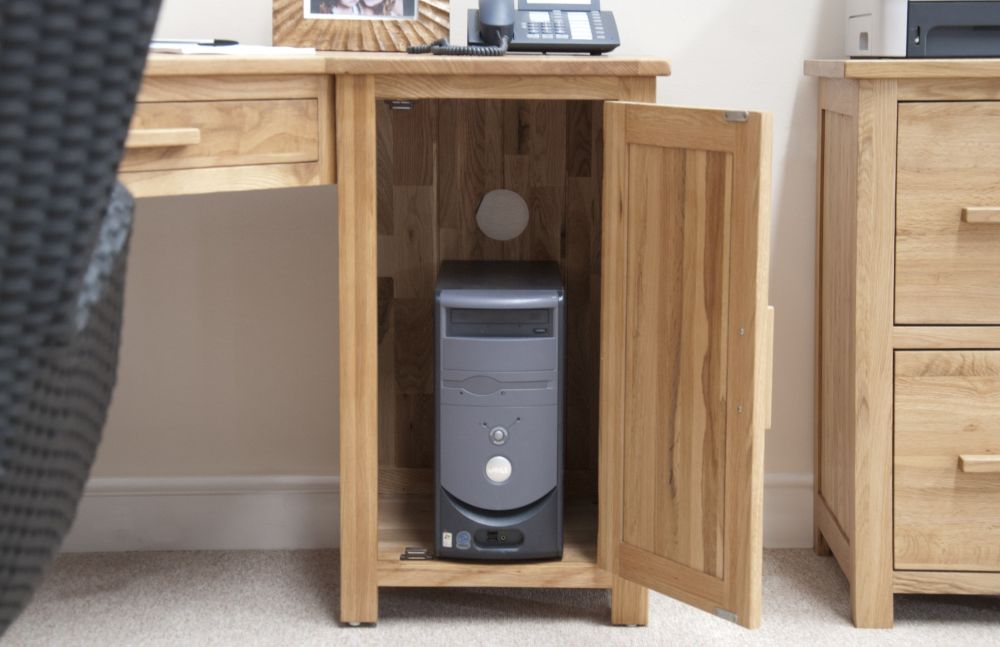 Opus Solid Oak Corner Computer Desk Free Delivery