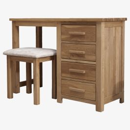 Opus Solid Oak Dressing Table & Stool | Free Delivery